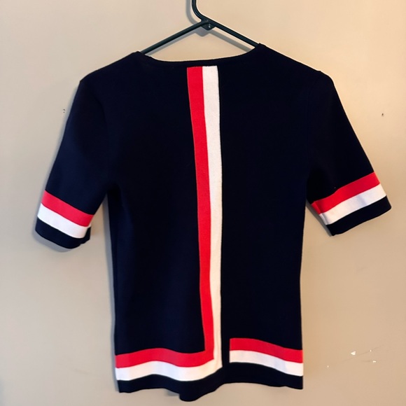 CAbi | Tops | Cabi Navy Top With Red And White Accents | Poshmark